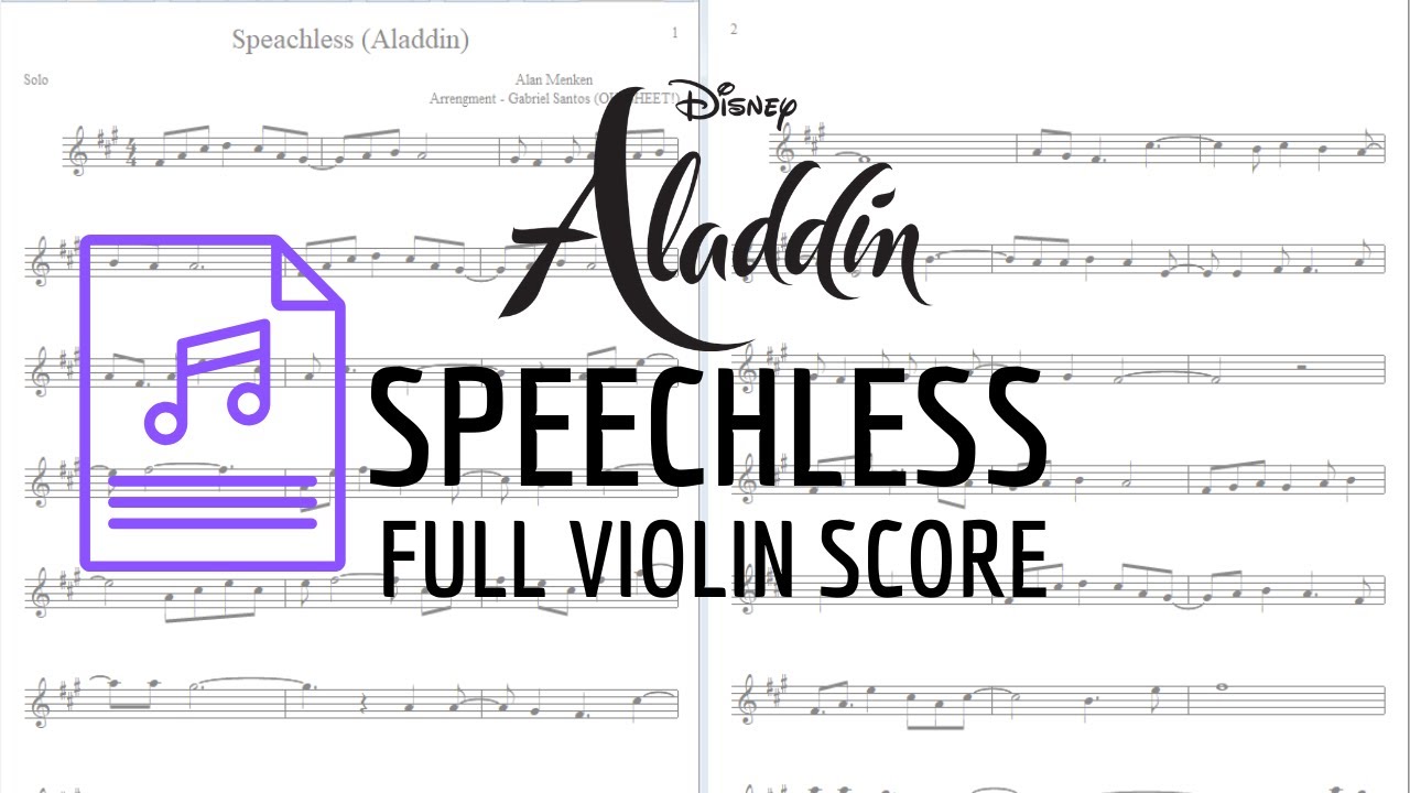 SPEECHLESS (Aladdin)| VIOLIN SOLO SCORE - PDF in the description box - OH, SHEET!