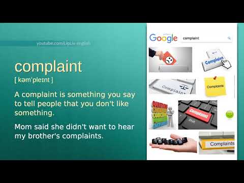 Complaint : B1 level english vocabulary lesson, www.LipLix.com