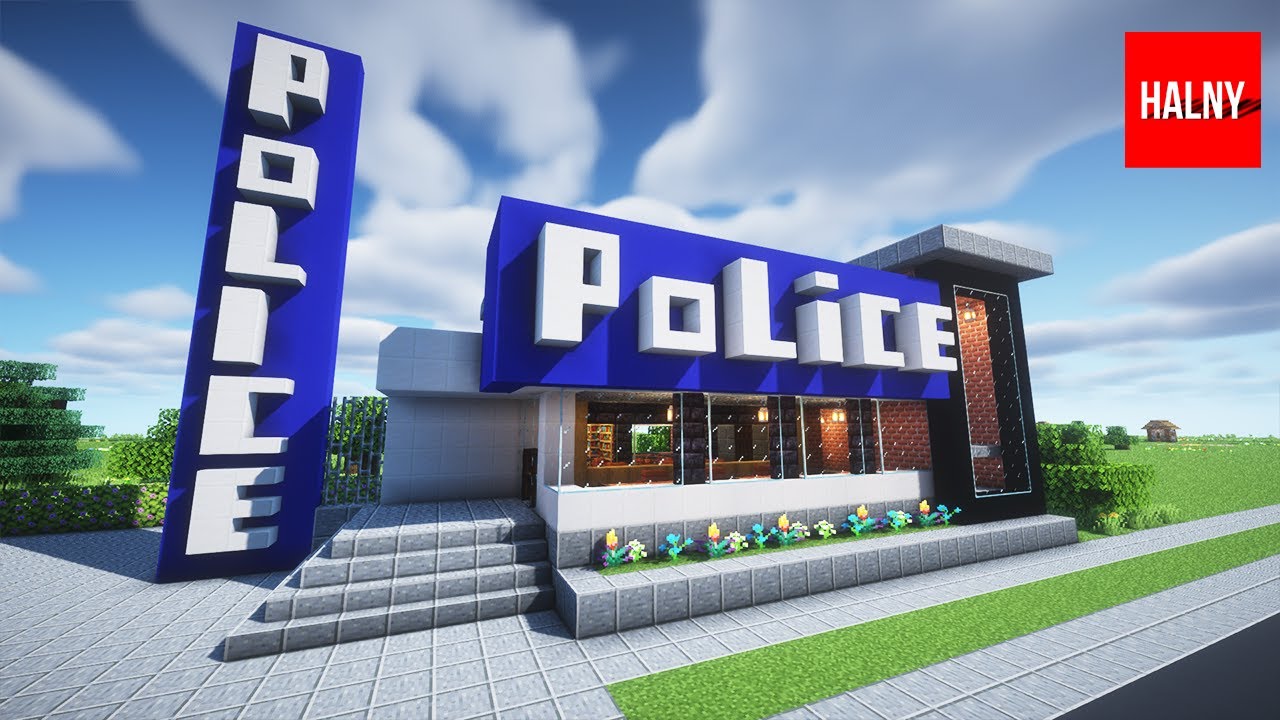 Police Station in Minecraft - Tutorial - Minecraft Builders