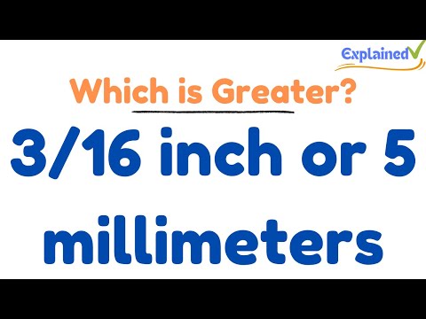 Which is Greater? 3/16 inch or 5 millimeters (3/16 in or 5 mm)