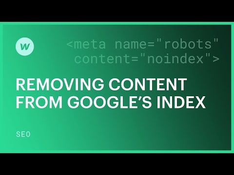 Remove your content from Google's index – SEO tutorial