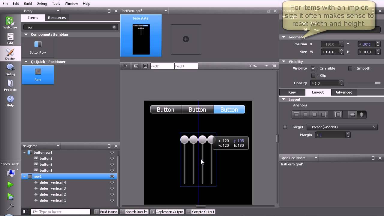 Qt Quick Designer 2.2 with Qt Components for Symbian