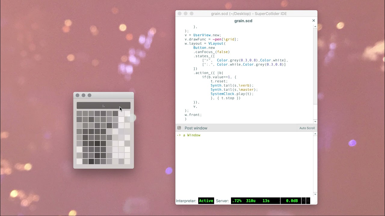 SuperCollider, granular synthesis, the Mangle and generative music