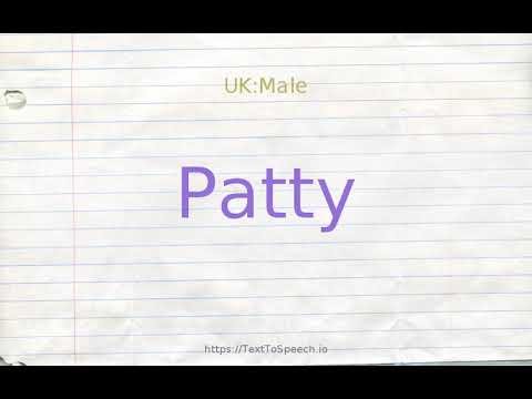 How to pronounce patty
