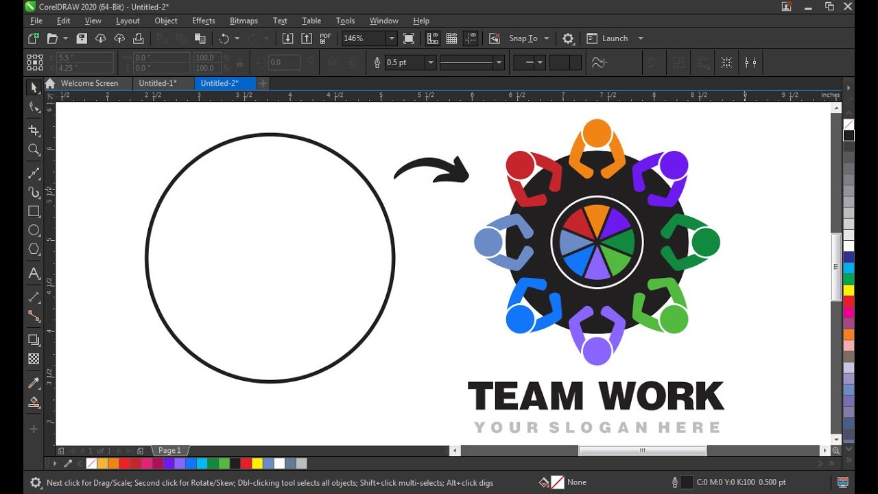 BEST TEAMWORK LOGO DESIGN IN CORELDRAW | CORELDRAW TUTORIALS | DOCTOR DESIGN