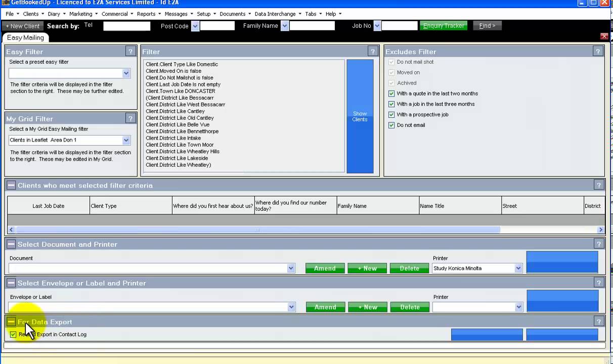 Exporting Data query answered