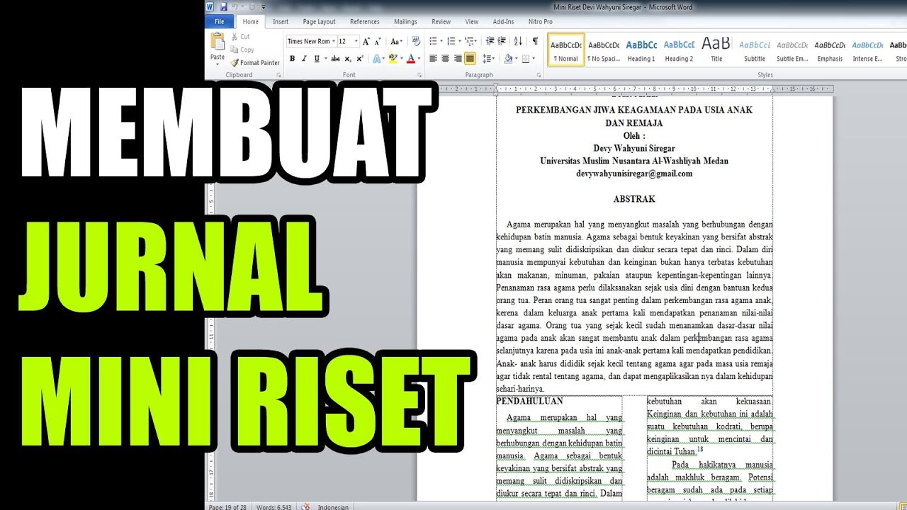 Membuat Jurnal Mini Riset
