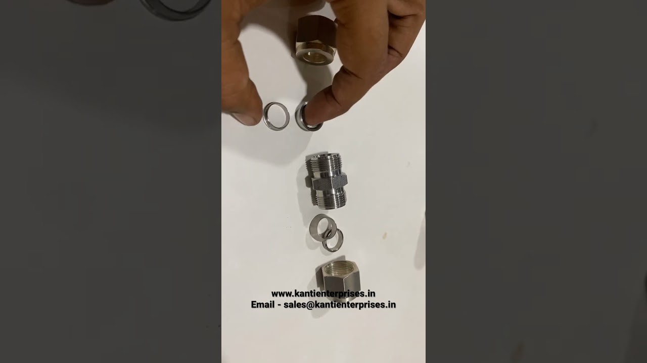 Stainless steel Equal Union | SS 316 Double ferrule Fittings | Straight Union 1/2” OD |