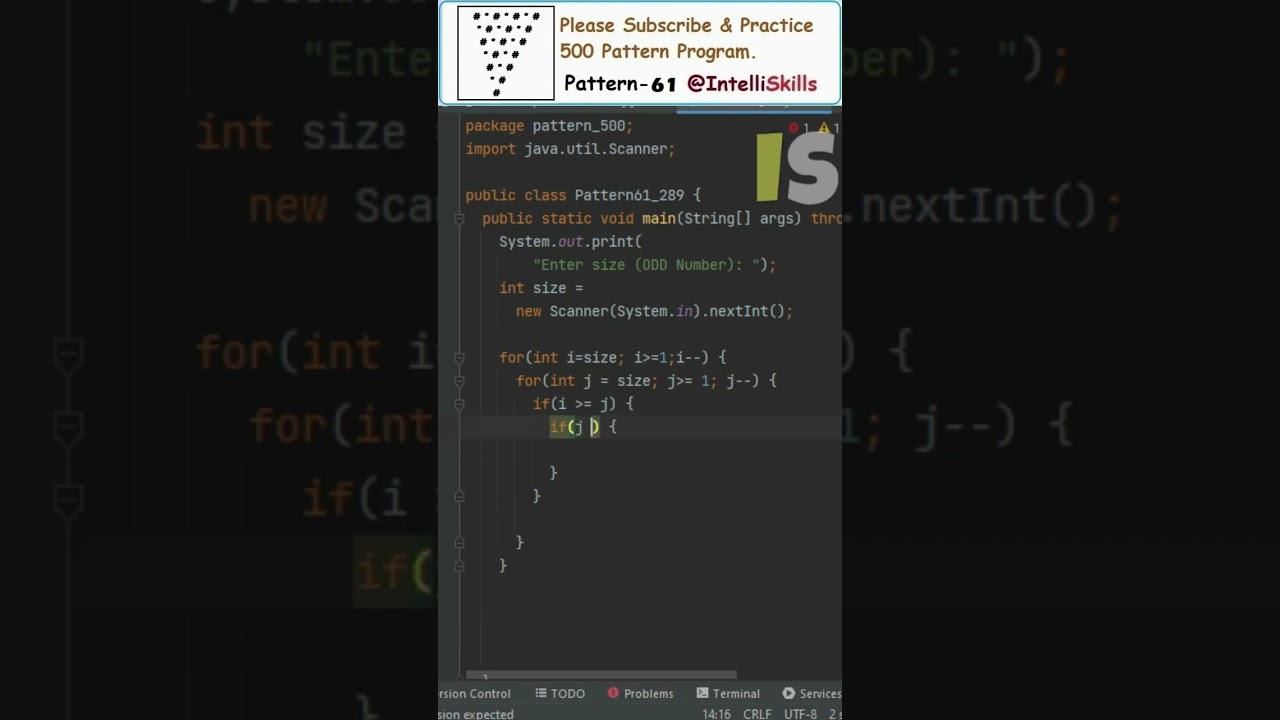 Java Pattern-61 | 500 Java Pattern Programs #shorts #java #coding #starpatterns