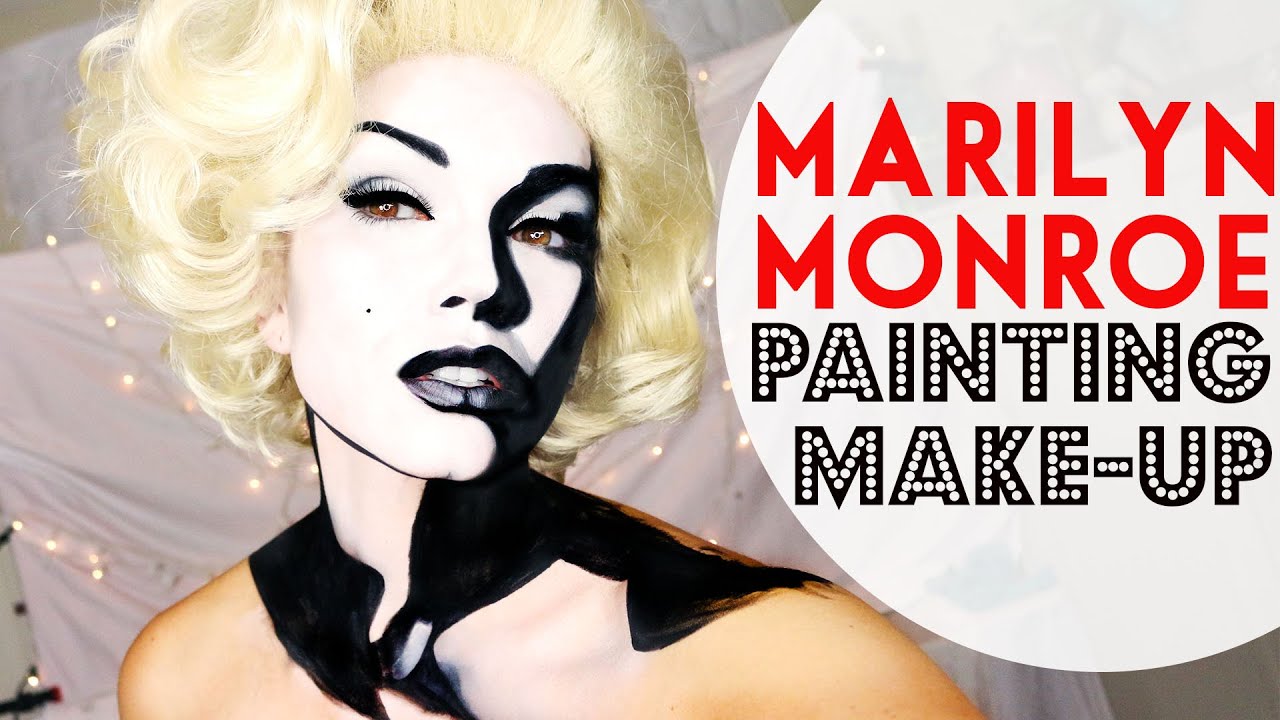 Marilyn Monroe Makeup as Black & White Painting