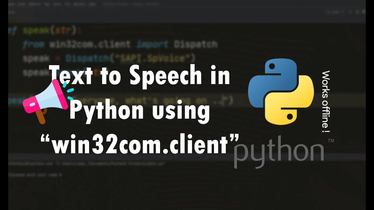 How to convert Text to Speech in Python using win32com.client | Python Tutorials