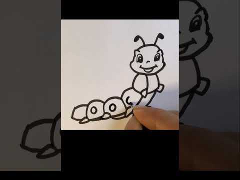 Draw cute caterpillar #cute #kids #cartoon #drawing #easy #art #satisfying #shorts #baby #beginners