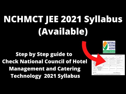 NCHMCT JEE 2021 Syllabus (Available)-How to Check National Council of Hotel Management 2021 Syllabus