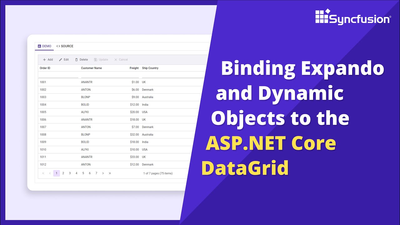 Binding Expando and Dynamic Objects to the ASP.NET Core Grid Control