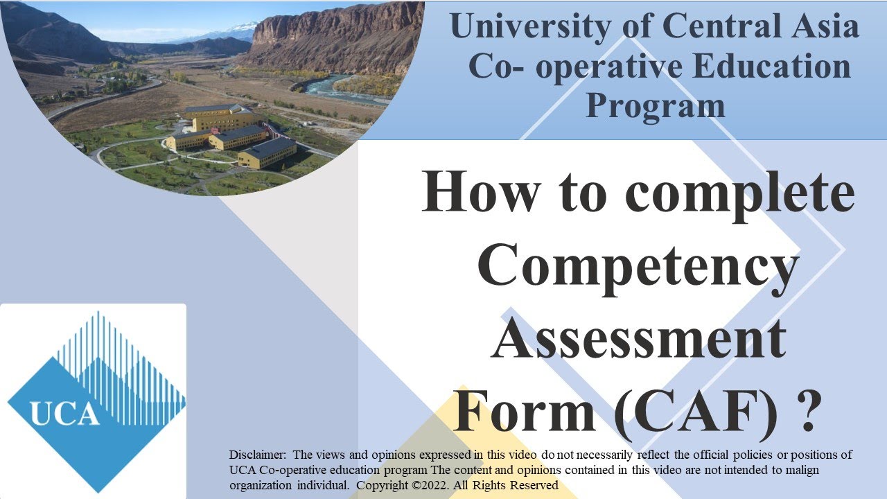 Tutorial:  How to Complete Competency Assessment Form (CAF)?