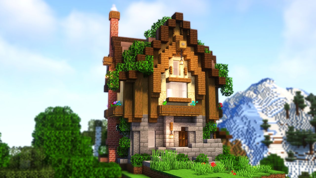 Minecraft Tutorial | How to build a Medieval Starter House - Minecraft ...