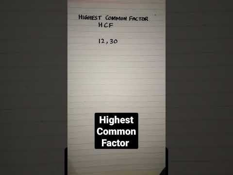 HCF of 12 and 30 || Highest Common Factor|| Exercise 1B || Question 1(a) || O Level Maths D1 #shorts