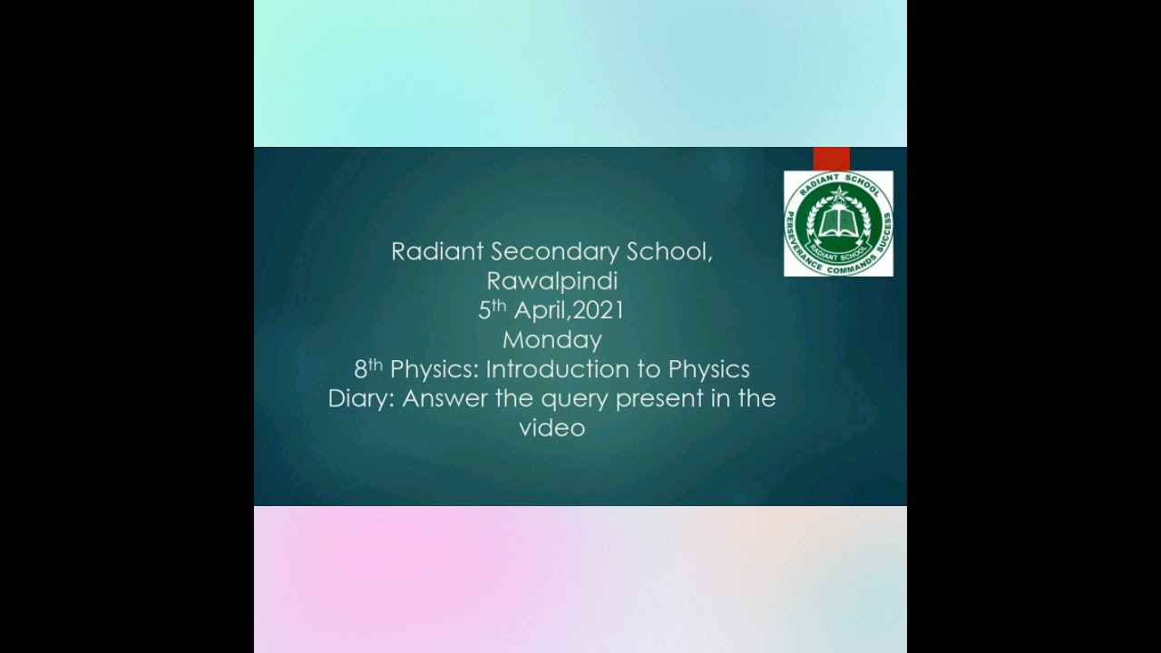 Physics Lecture # 1 PDF of 5th April 2021