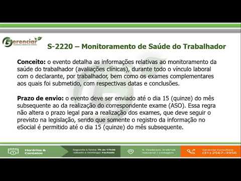 eSocial - Eventos S2210, 2220 e 2240
