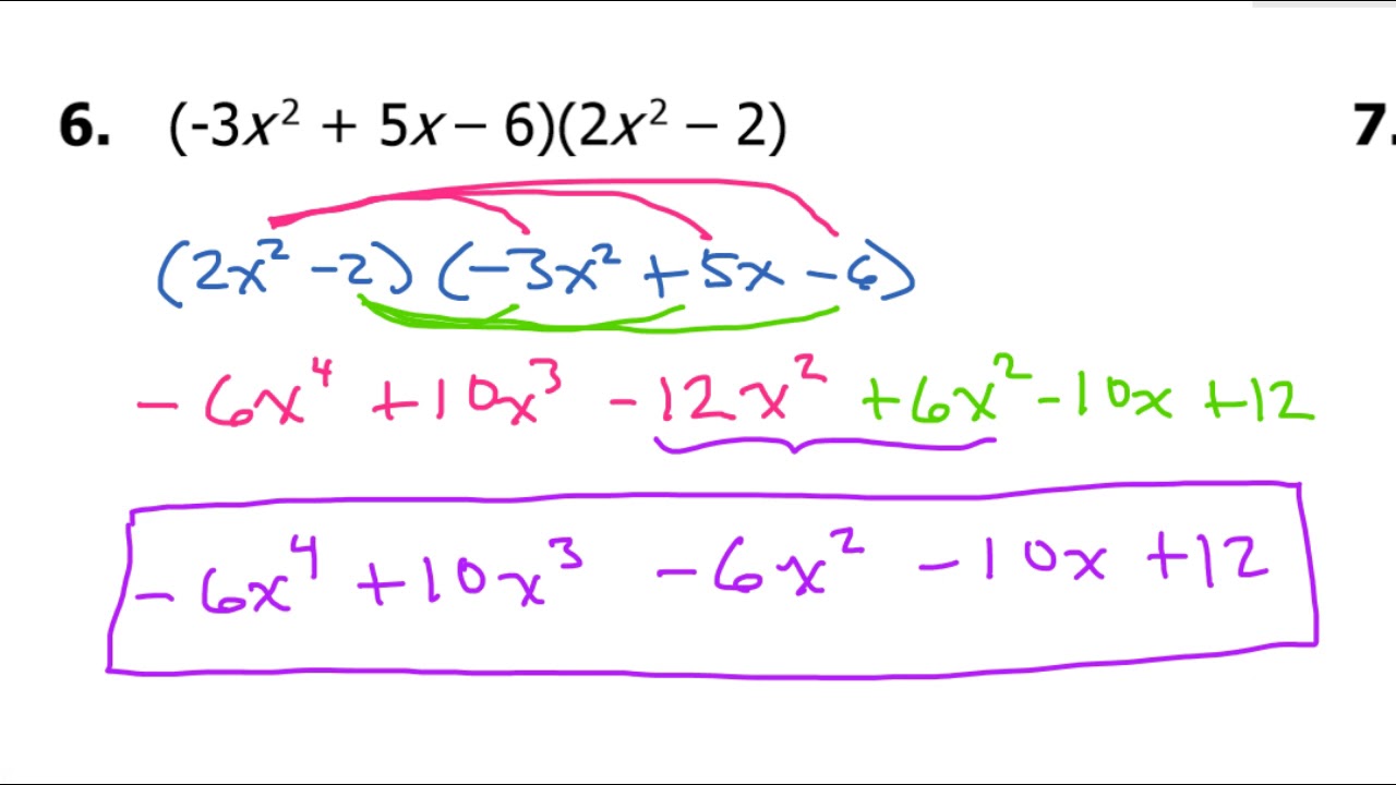 Day 01 HW - Adding, Subtracting and Multiplying Polynomials