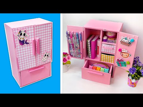 DIY Crafts from cardboard and paper // How to make a desktop organizer for stationery
