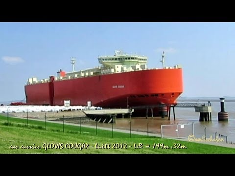 car carrier GLOVIS COUGAR V7CC3 IMO 9451898 Autotransporter seaship Seeschiff Emden