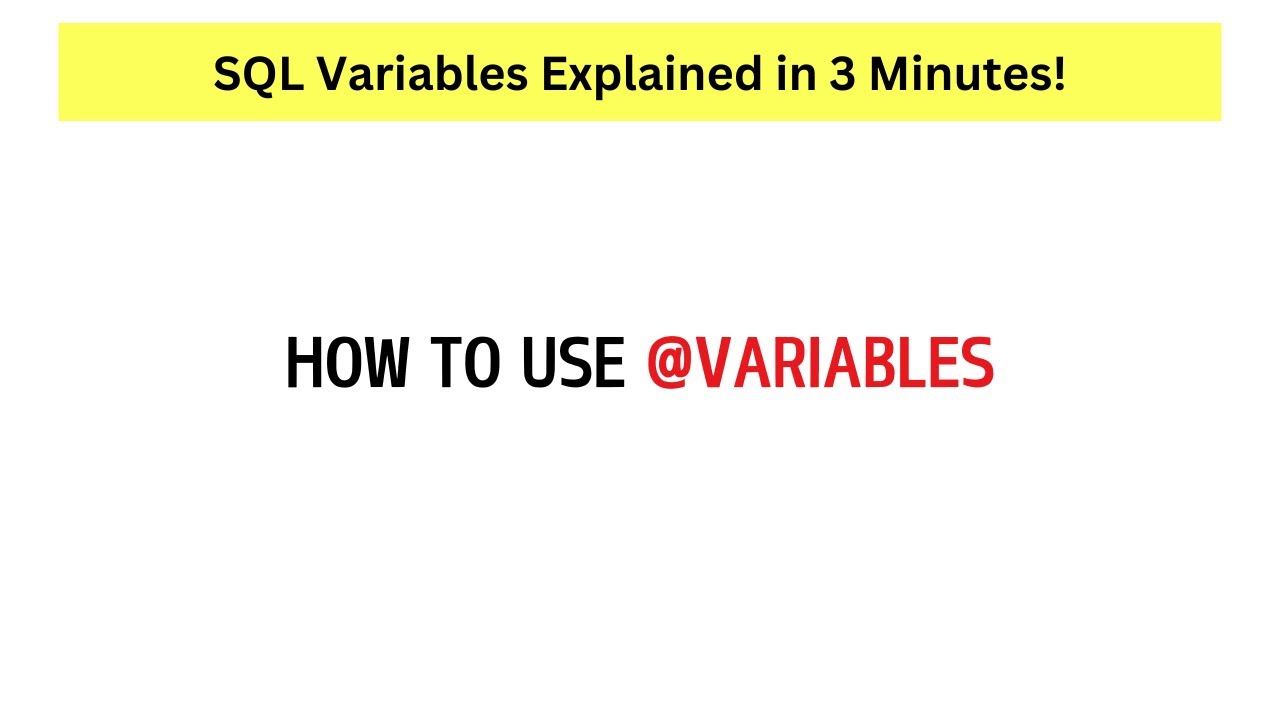 SQL VARIABLES | HOW TO USE VARIABLES IN SQL | SQL TUTORIAL #sql #datascience #programming