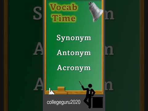 Synonym Vs Antonym Vs Acronym
