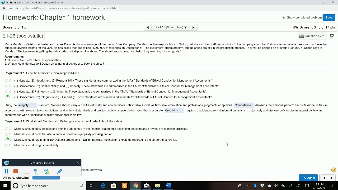 ACG3341 Chapter 1 homework