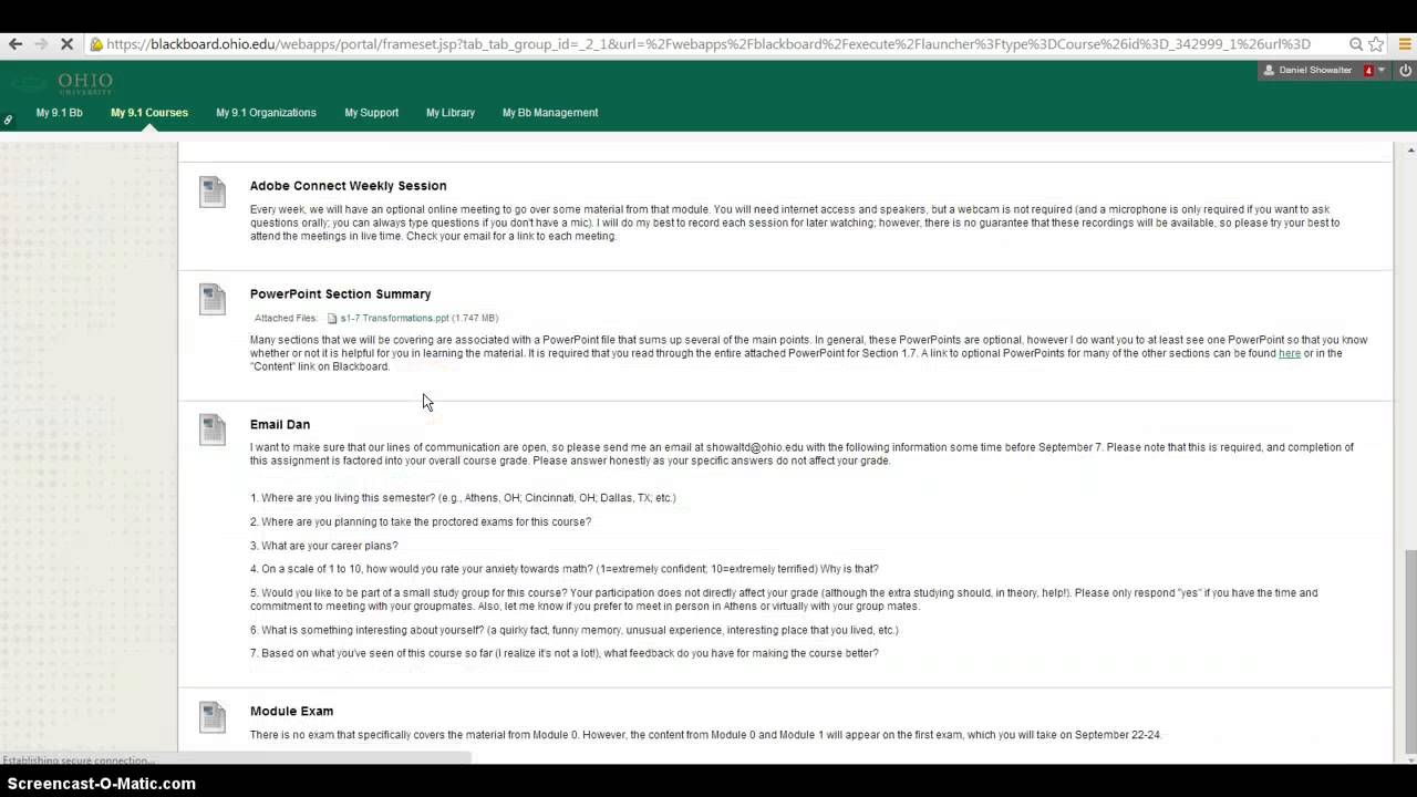 Accessing WebAssign from Blackboard