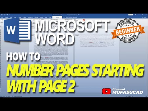 In Word How To Number Pages Starting With Page 2