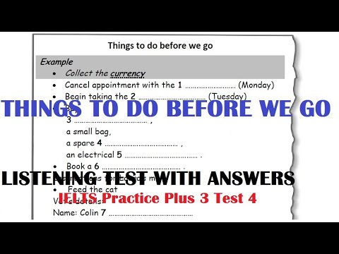 Things to do before we go Listening Test