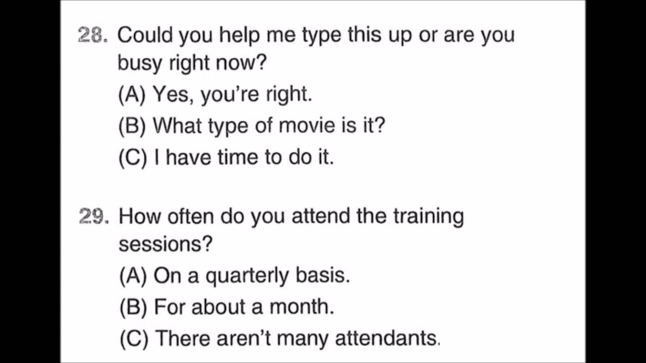 TOEIC - Test 01 - Script+Answer key