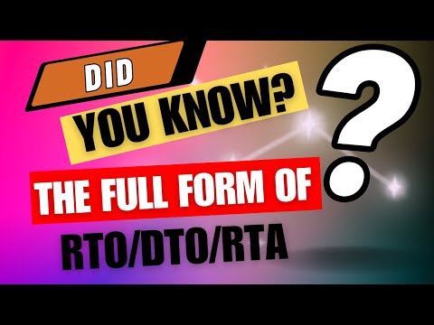 Did You Know The Full Form Of RTO | Full Form Of DTO | Full Form Of RTA | GK With Vinod