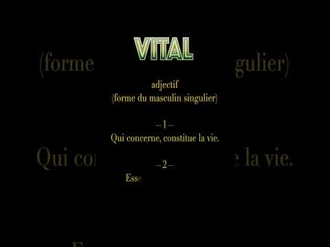 Mur de mots français n°1 - VITAL - Définition française