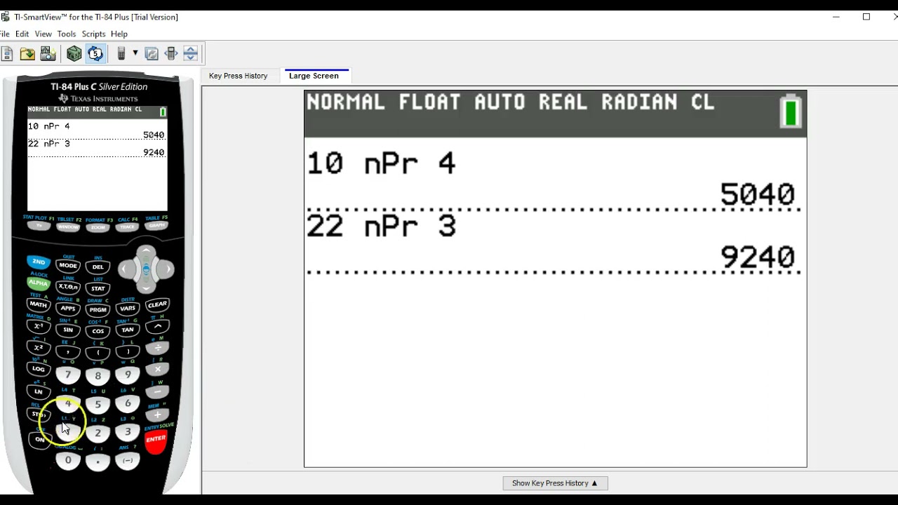 Principles of Counting on TI 84