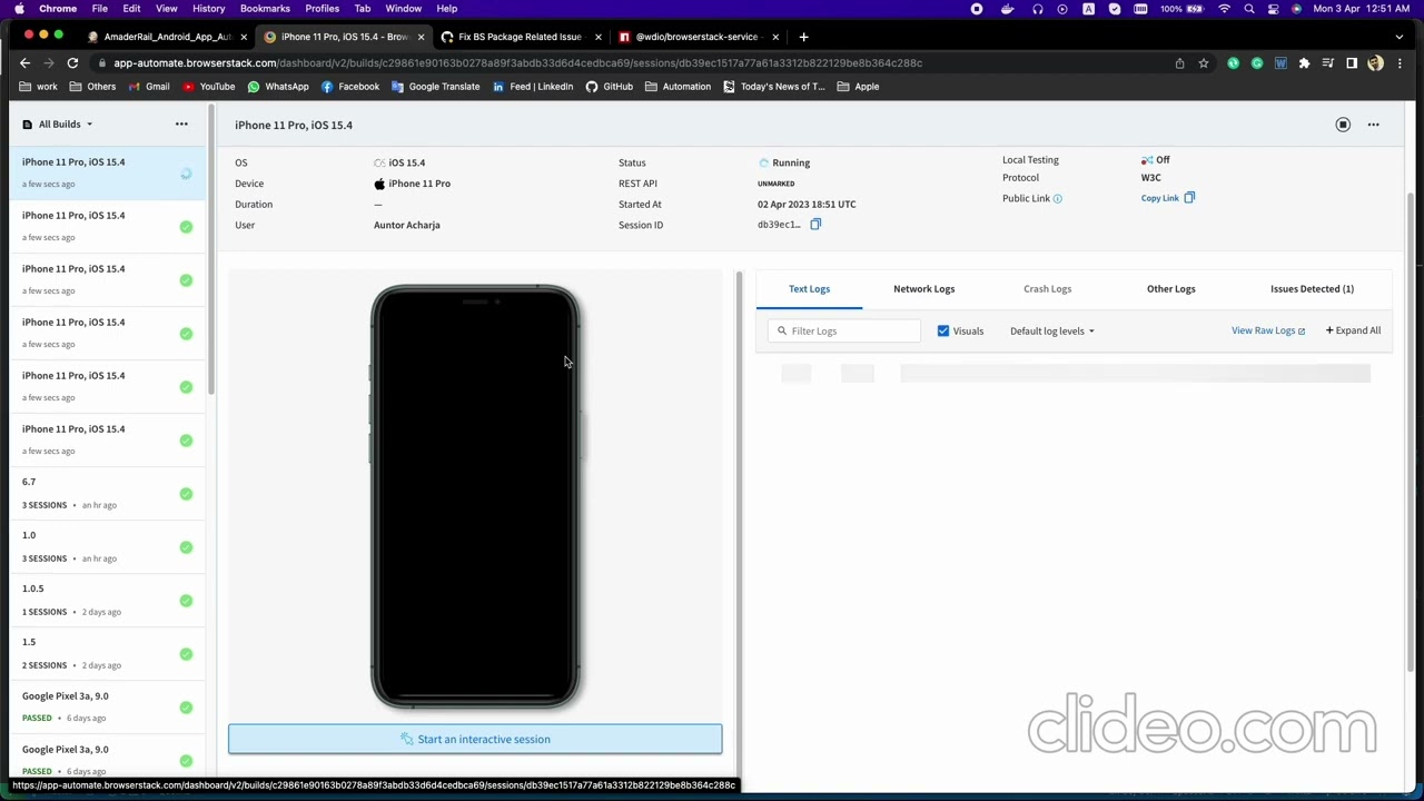 Run iOS app using WebdriverIo through Github Actions & BrowserStack