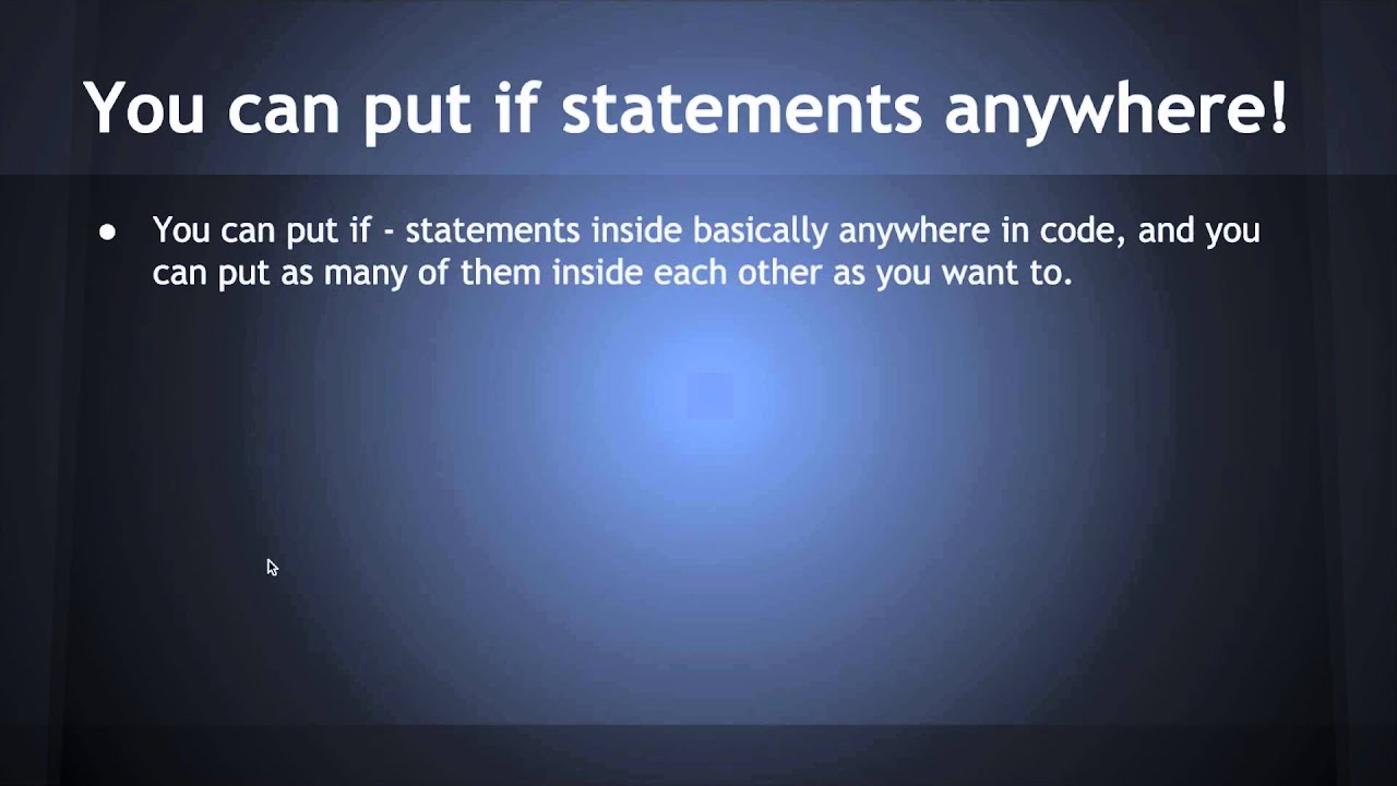 Introductory Programming Series - The Nested If and Else if Statements