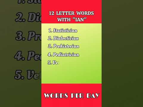 12 letter words ending with "IAN" #englishlearners #englishlearning #youtubeshorts