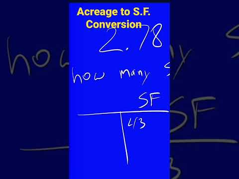 Quick conversion from acres to square feet