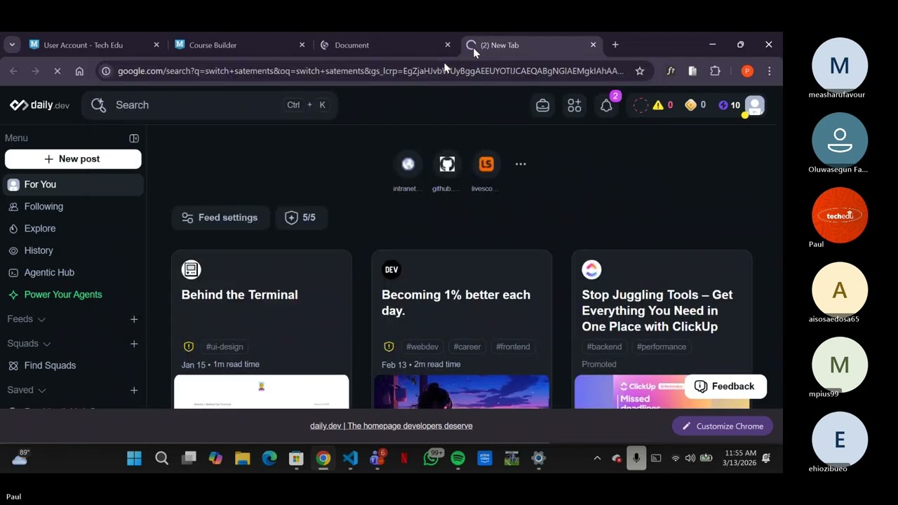 Control Flow Statements (If, else if, Switch statement)