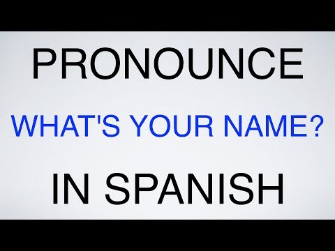 How to Pronounce: What's your name? in Spanish