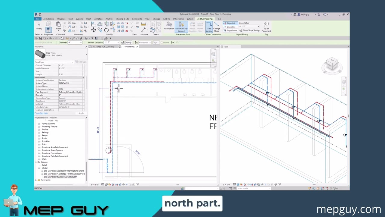 Starting a Sanitary Pipe System in Revit MEP