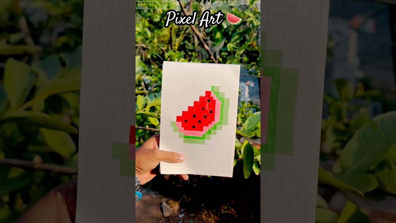 Pixel Art 🍉Drawing Tutorials #pixelart #watermelon #creativity #innovation #viralvideo #art #diy