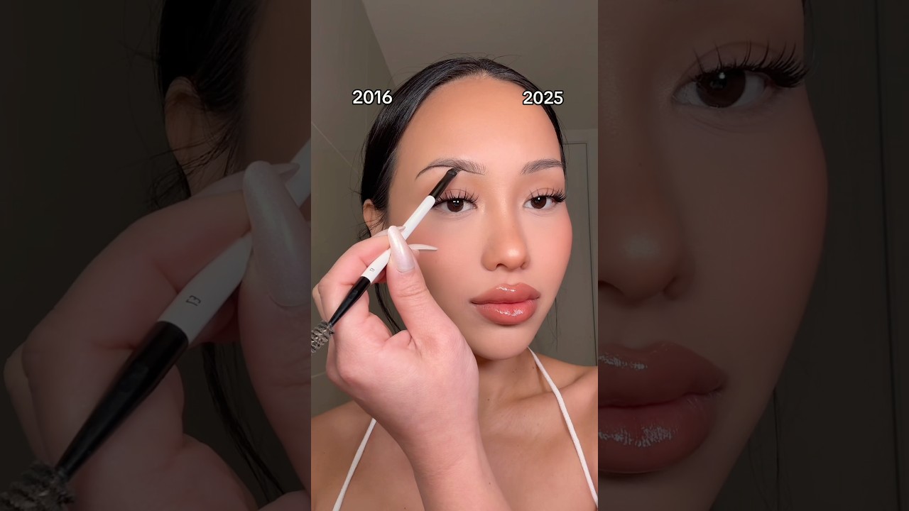 2016 vs 2025 brows 🤍 #makeup #eyebrows