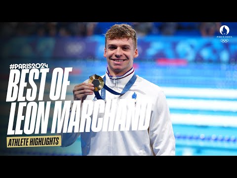 The best of Leon Marchand at the Olympics 🏊♂️| Athlete Highlights