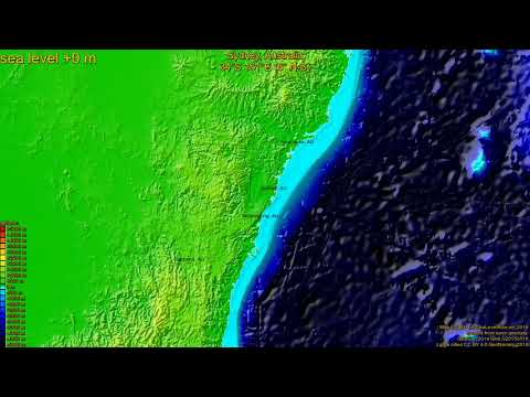 Sydney, Australia, (z+c) sea level rise -135 - 65 m