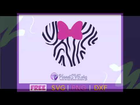 Zebra Minnie Head SVG Free Download Cut File for Cricut Silhouette Disney Mouse PNG Clipart