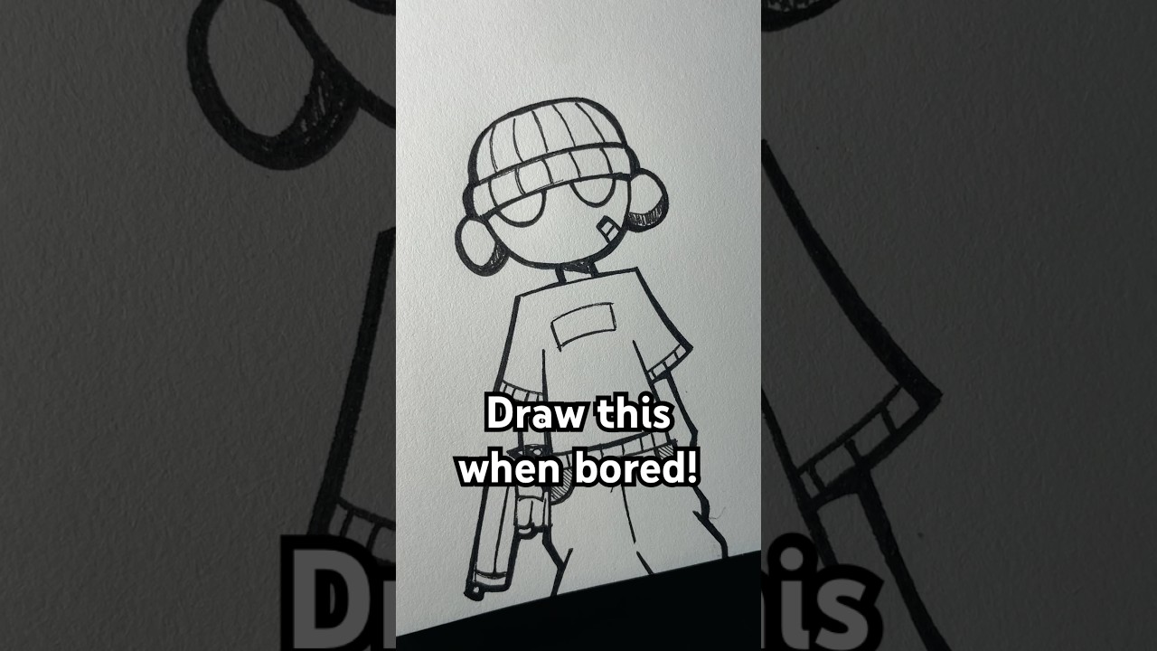 Simple Gangster dude you can draw when bored #shorts #sketch