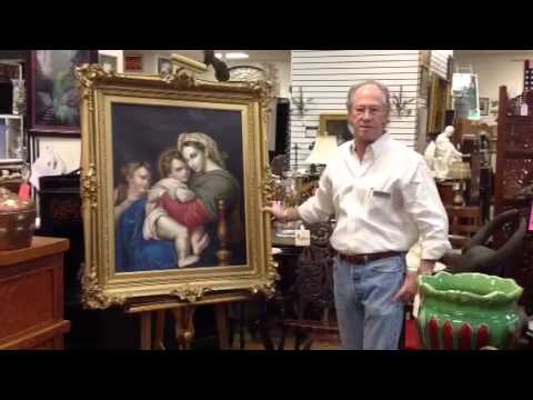 Art Gallery, Cardinal Cushing's Madonna & Child Catholic religious antique painting.